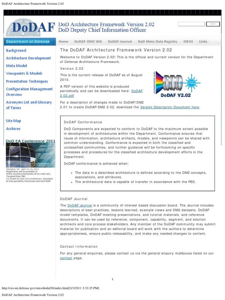DoDAF v2-02 Web | PDF | Conceptual Model | Information Technology ...