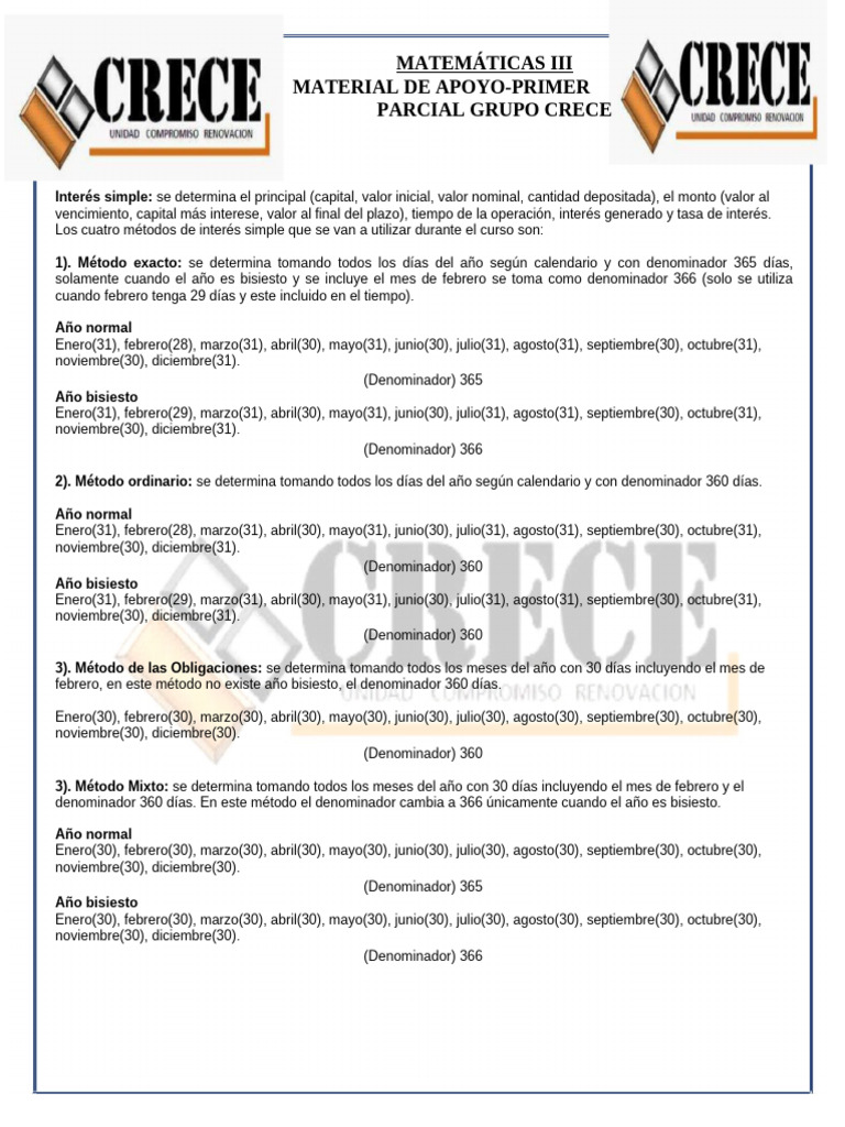 05-TEORIA Mate III Unidades 1 y 2 2013 | PDF | Calendario | Dinero