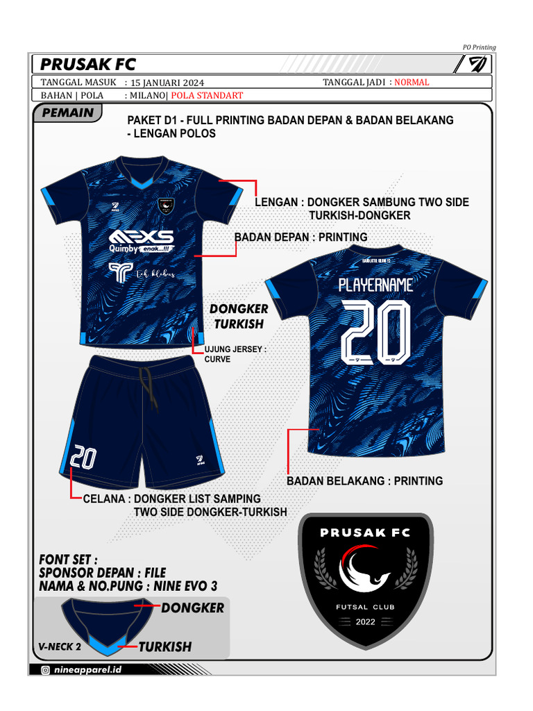 Desain and List Data Prusak FC | PDF