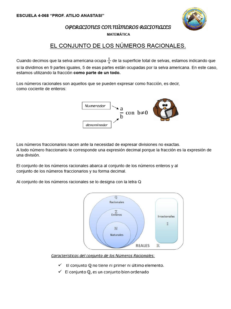 Operaciones Con Números Racionales | PDF
