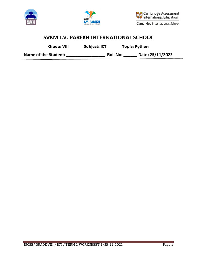 Grade 8 TERM 2 Worksheet 1 | PDF