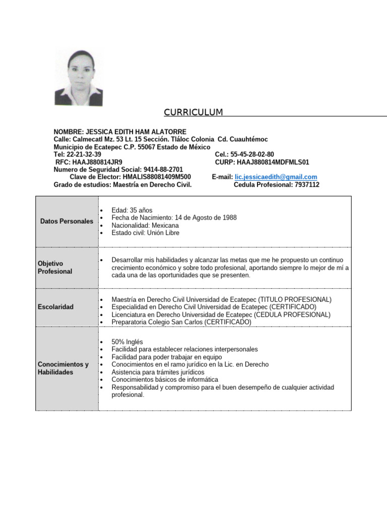 0 - Currículum Actual | PDF