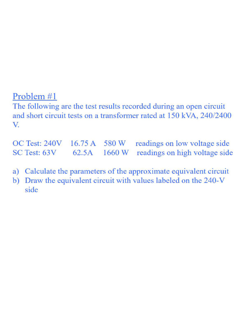 Transformer - Practice Problems | PDF