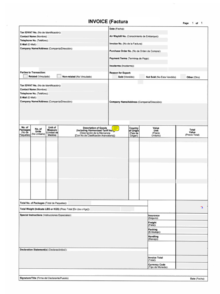 Comml Invoice Example | PDF