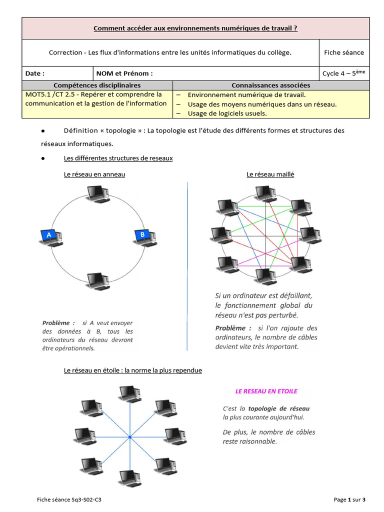 Questionnaire Reseau College Corection Pdf