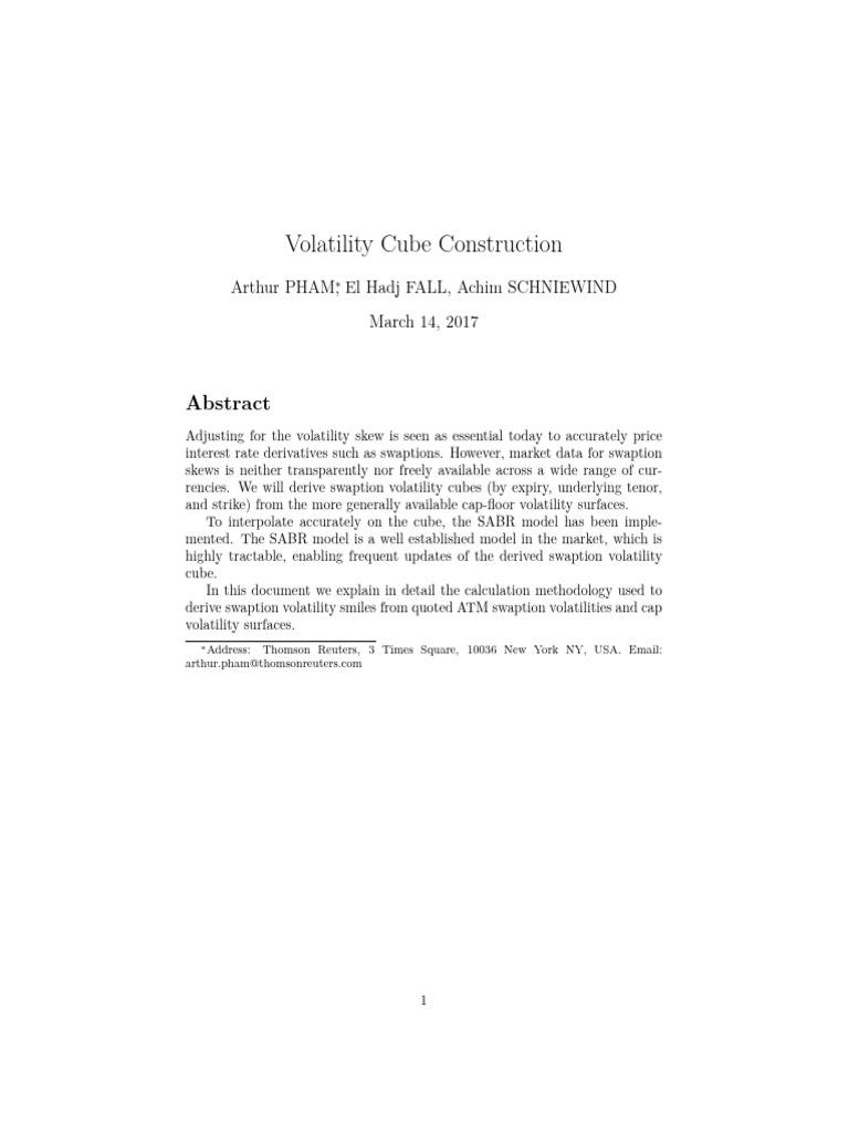 Volatility Cube Construction | PDF