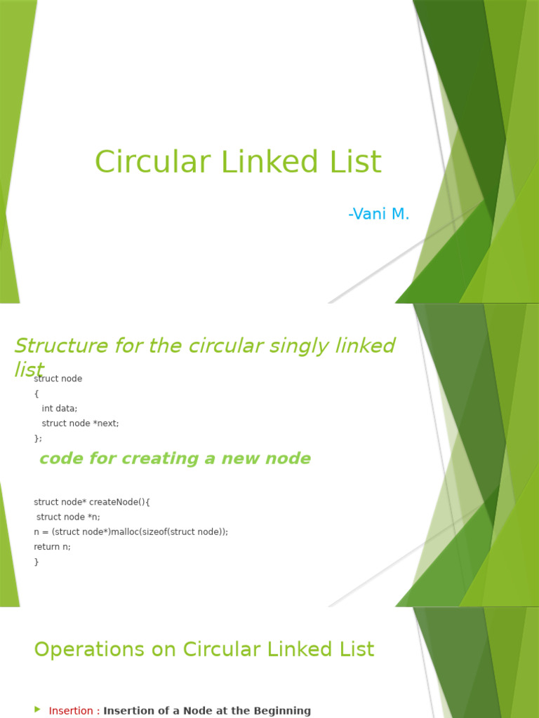 2.1) Circular Linked List | PDF