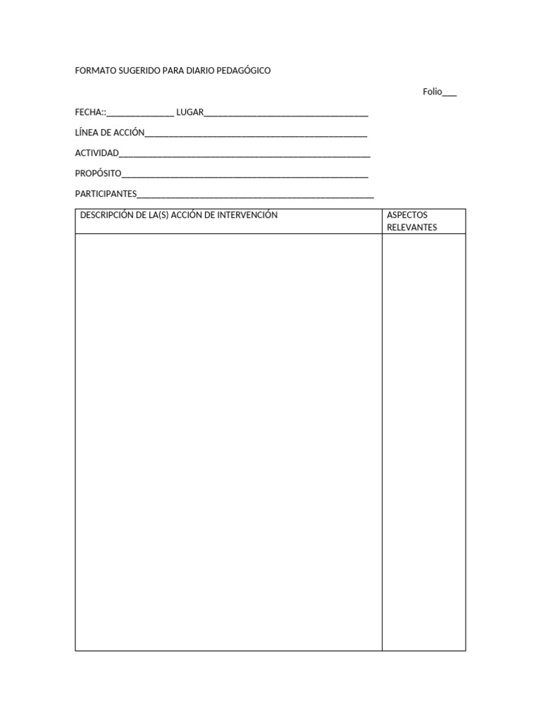 Formato Del Diario | PDF