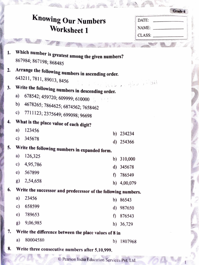 Ch-1 Worksheets | PDF