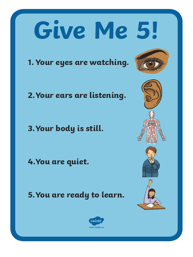 Give Me 5 | PDF | Language Arts & Discipline