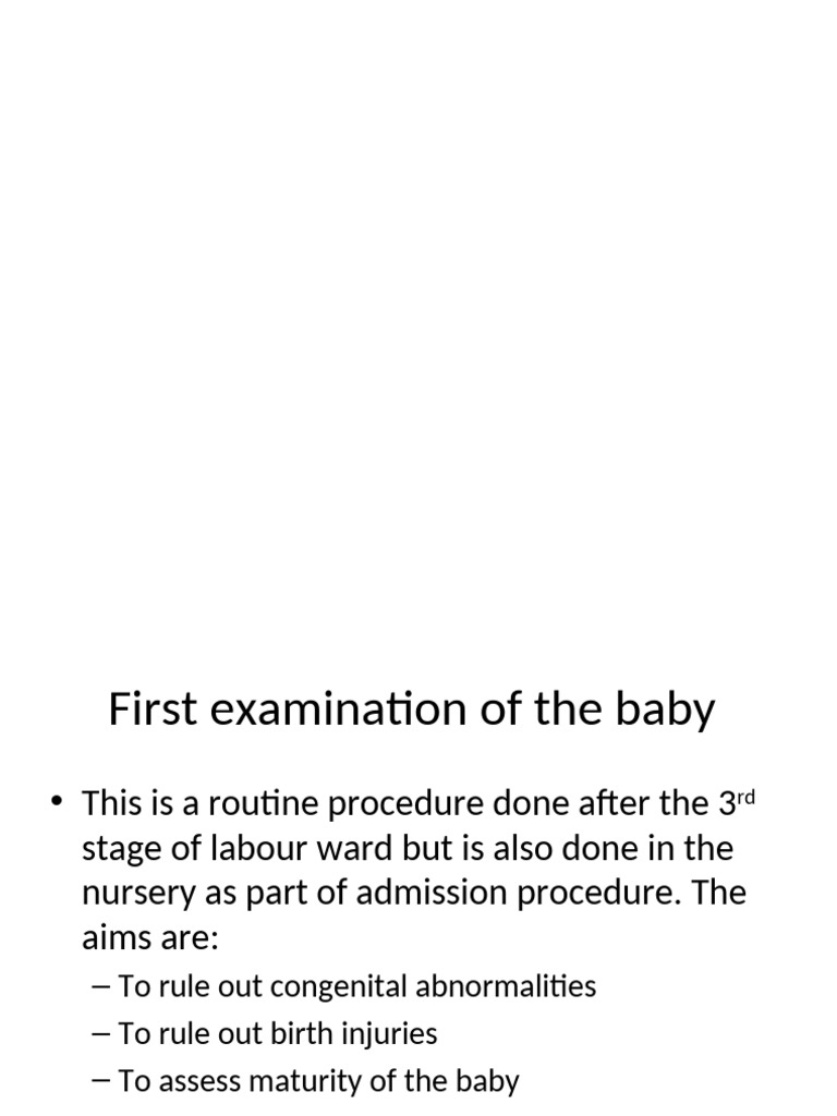 First Examination of The Baby | PDF