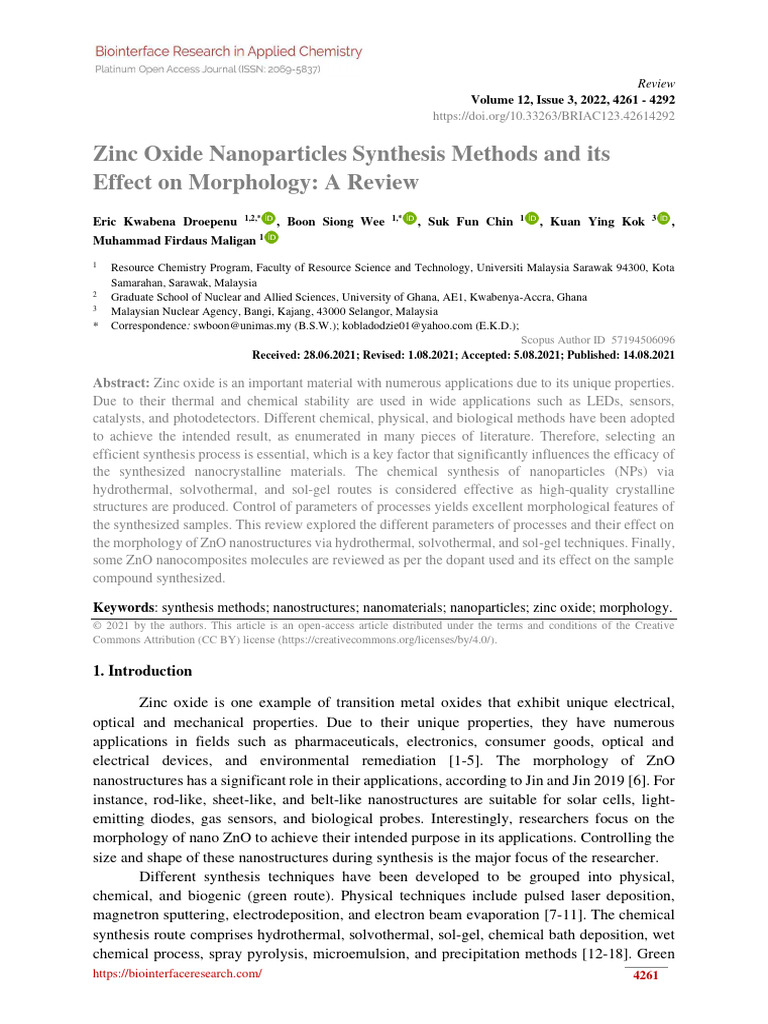Zinc_Oxide_Nanoparticles_Synthesis_Metho | PDF