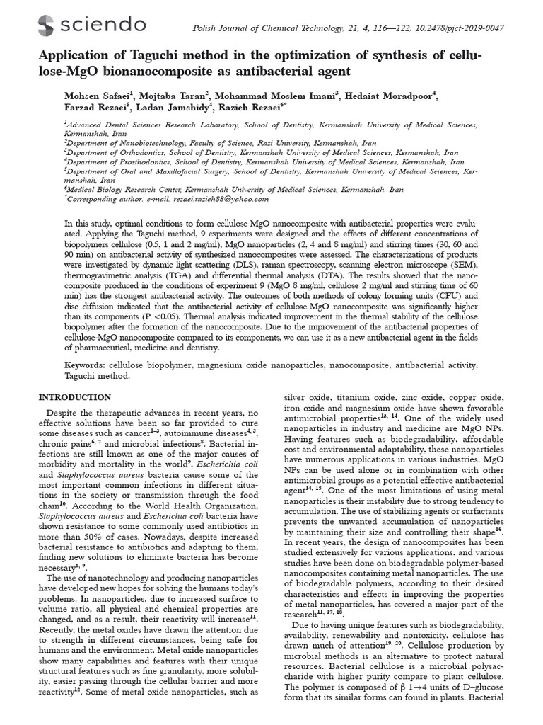 10.2478 - PJCT 2019 0047 | PDF