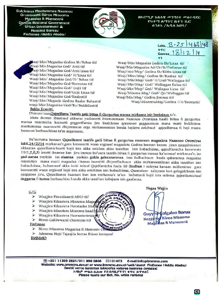 Qajeelfama Gatii Bittaa Fi Gurgurtaa Mana Magalaa Ibsu 24 | PDF