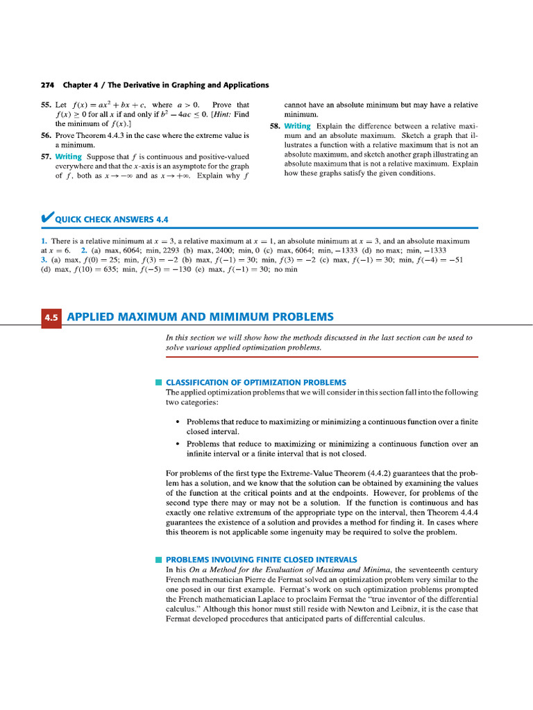 Applied Maximum and Minimum Problems | PDF