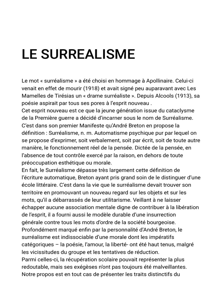 Le Surréalisme | PDF