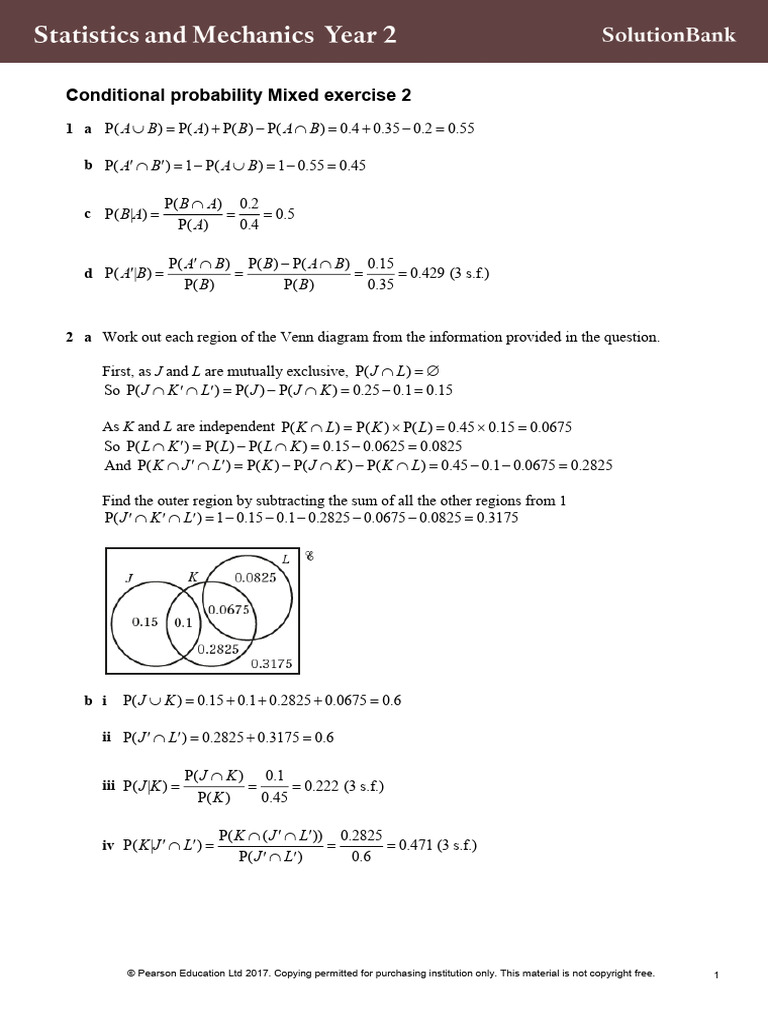 A2 Applied Mixed Exercise 2 Answers | PDF