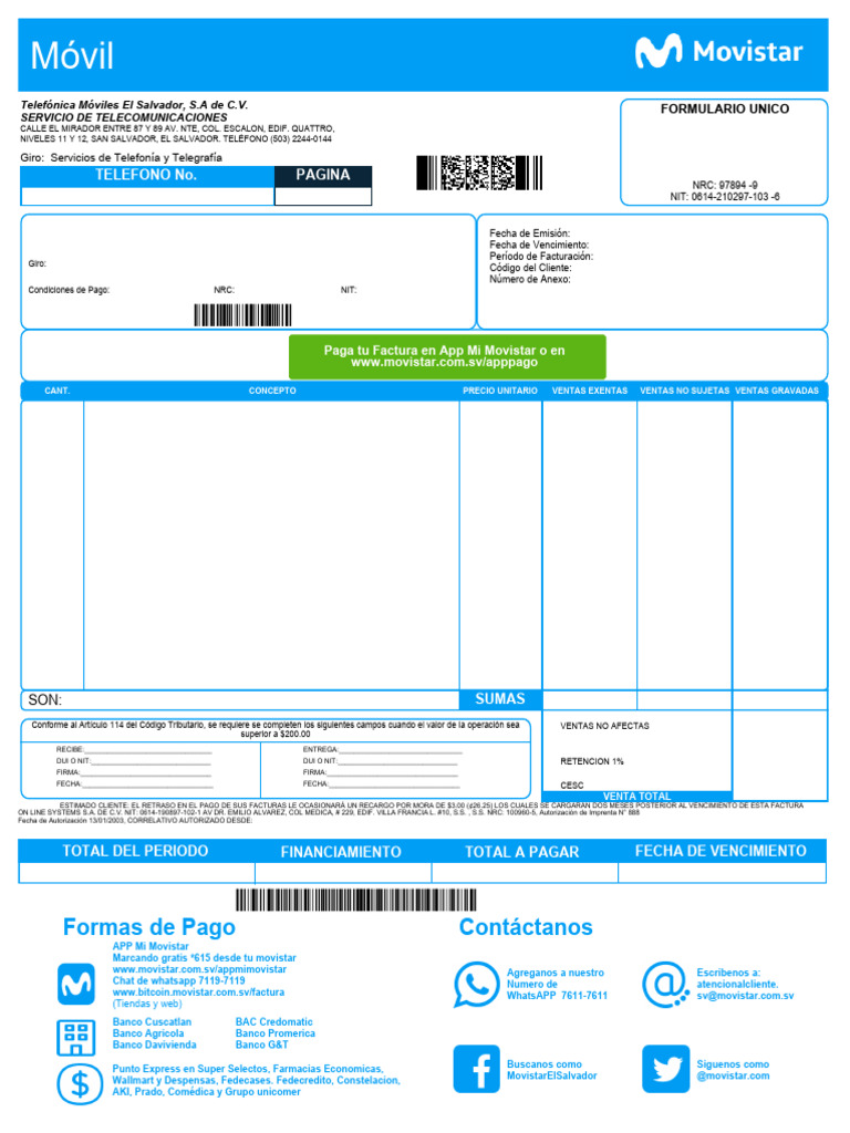 M Vil: Cont Ctanos Formas de Pago | PDF