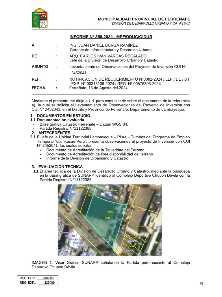Modelo de Informe de Catastro | PDF