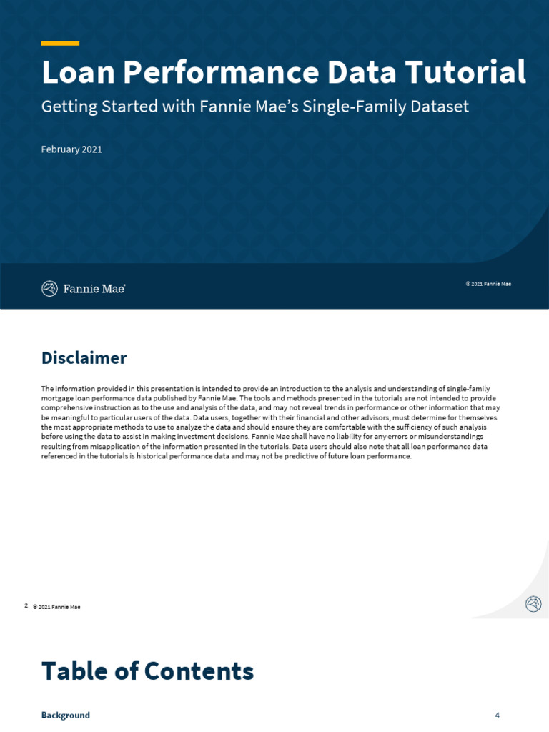 Loan Performance Data Tutorial | PDF