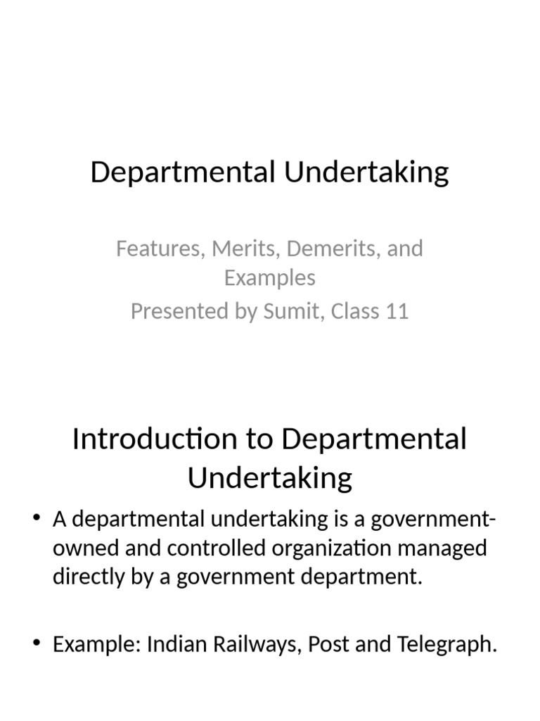 Departmental Undertaking Presentation | PDF