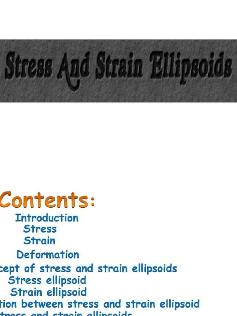 Stress Ellipsoid and Strain Ellipsoid | PDF
