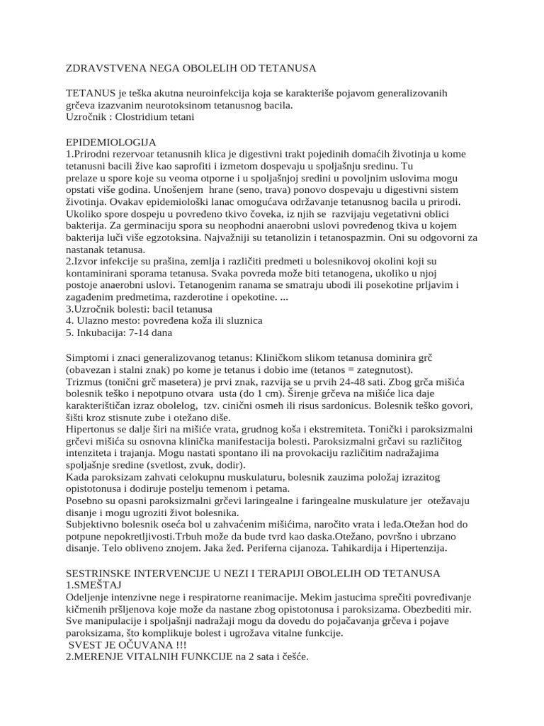 Tetanus | PDF