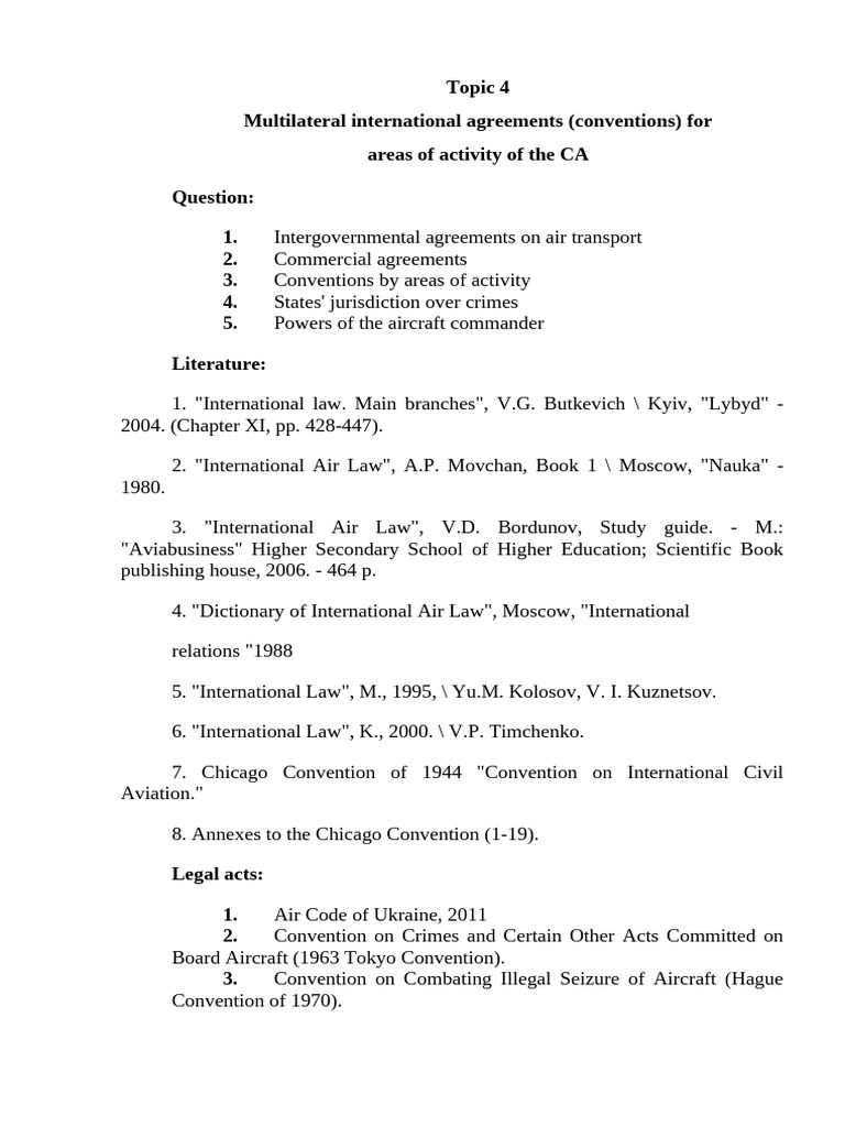Theme 4 Multilateral International Agreements | PDF
