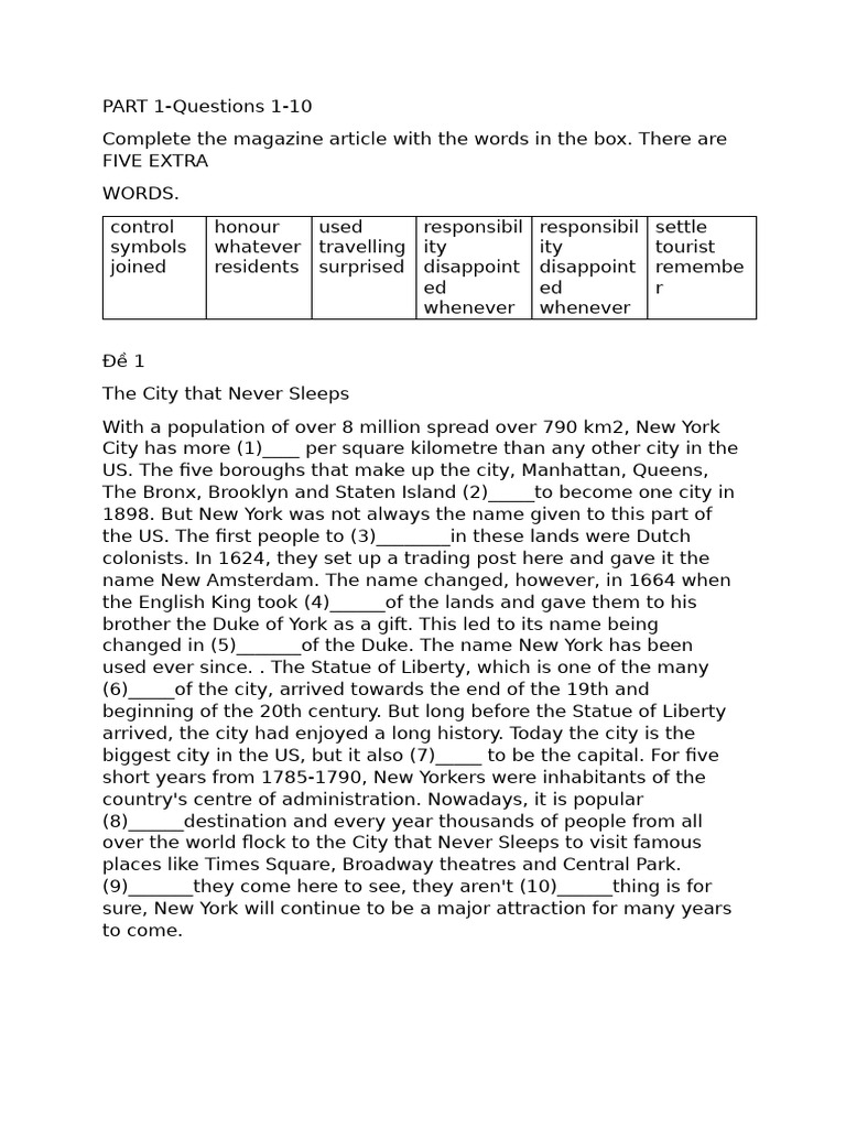 Đề part 1 reading | PDF