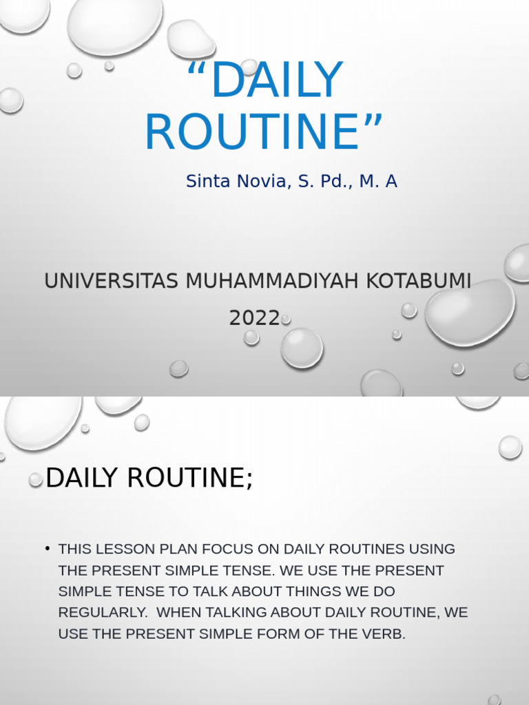 Daily Routines | PDF