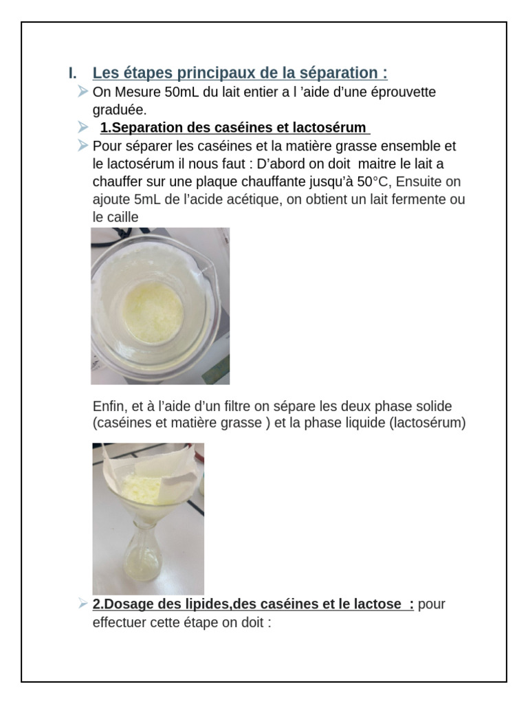 TP Dosage Des Lipides Caseines Et Lactose (AutoRecovered) | PDF