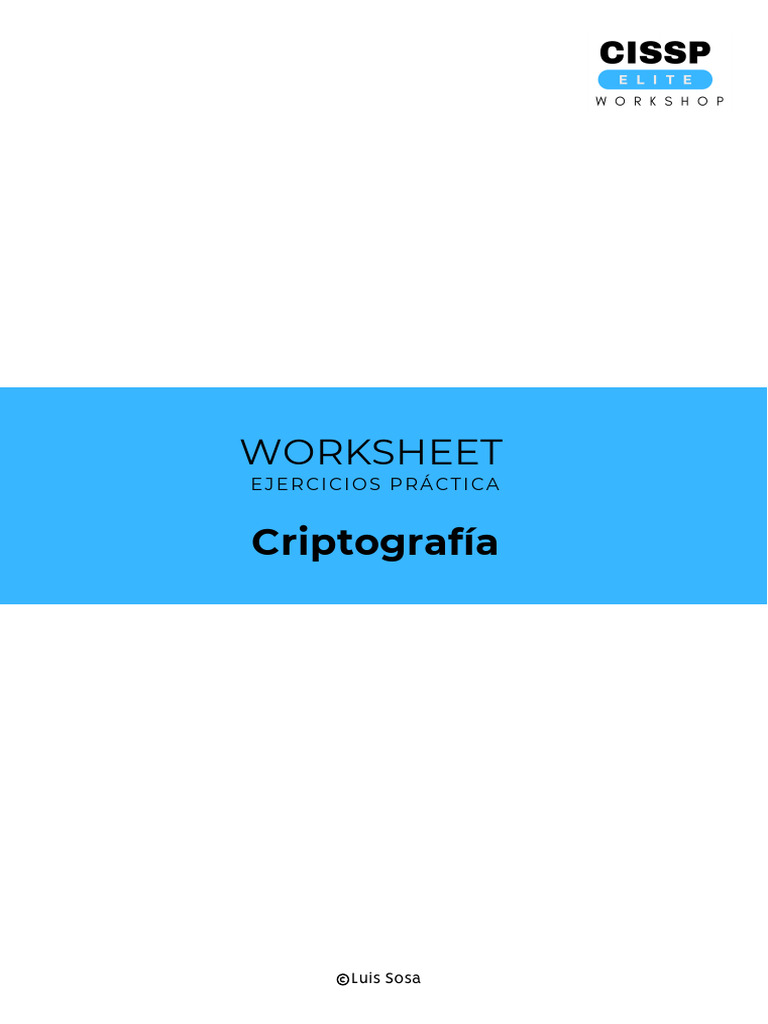 CISSP Elite Workseet - Criptografia | PDF