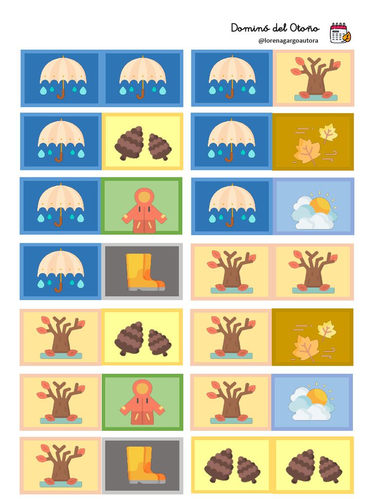 Dominó Imprimible Otoño | PDF