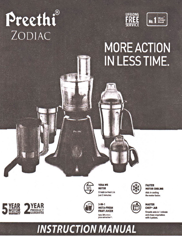 Preethi Mixie Zodiac p27pvbhq | PDF