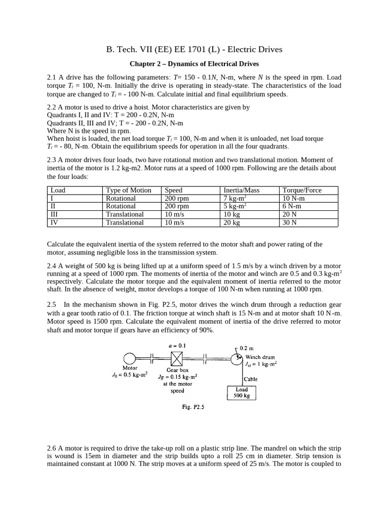 ED-2 (1) Dynamics of Electric Drives | PDF