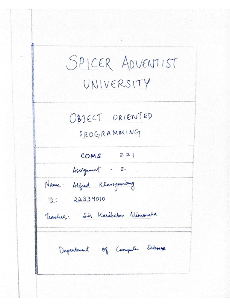 Assign 2 Theory OOP | PDF