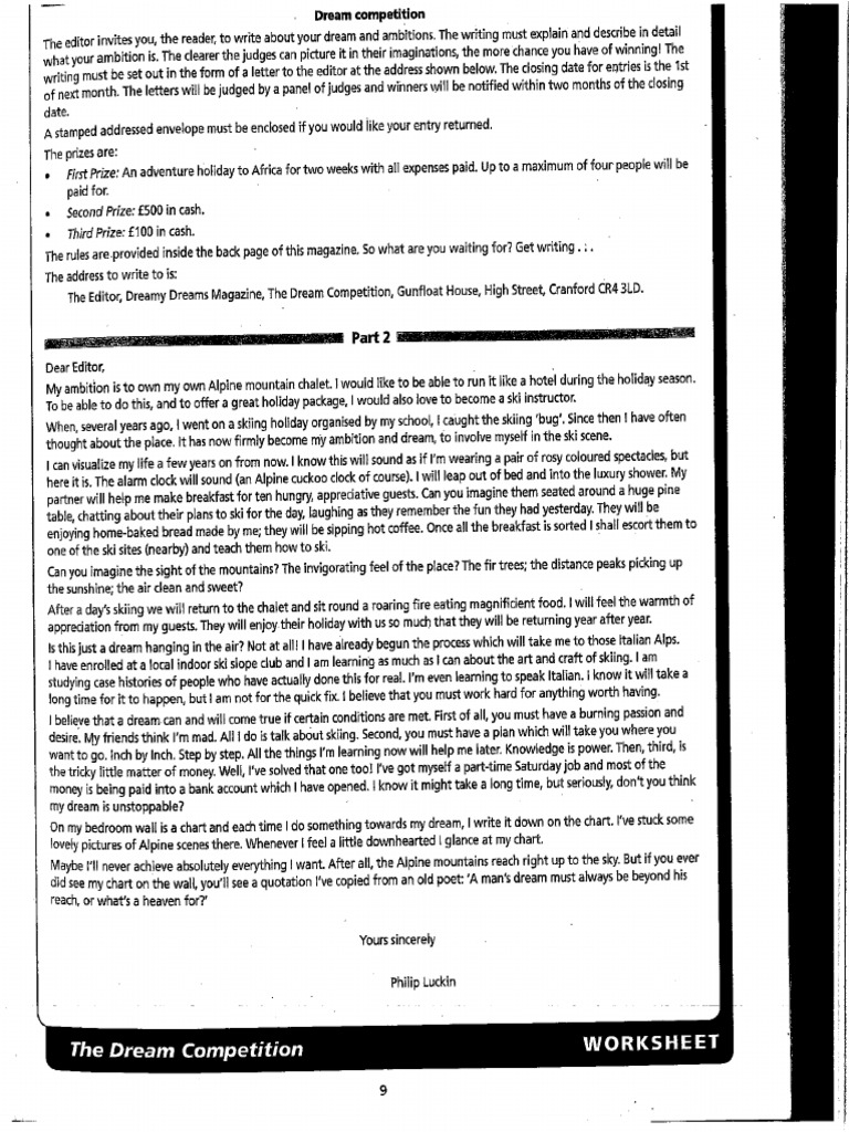 Dream Competition | PDF