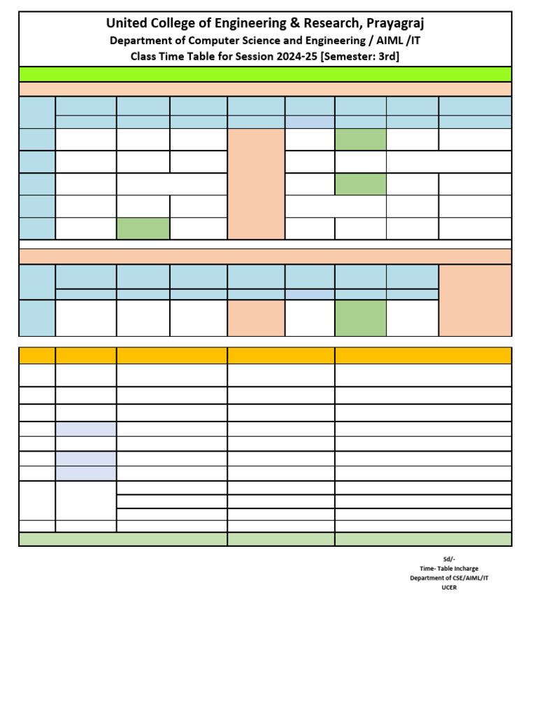 2nd - Year - Time - Table - (2024-25) (W.E.F. 16-9-2024) | PDF
