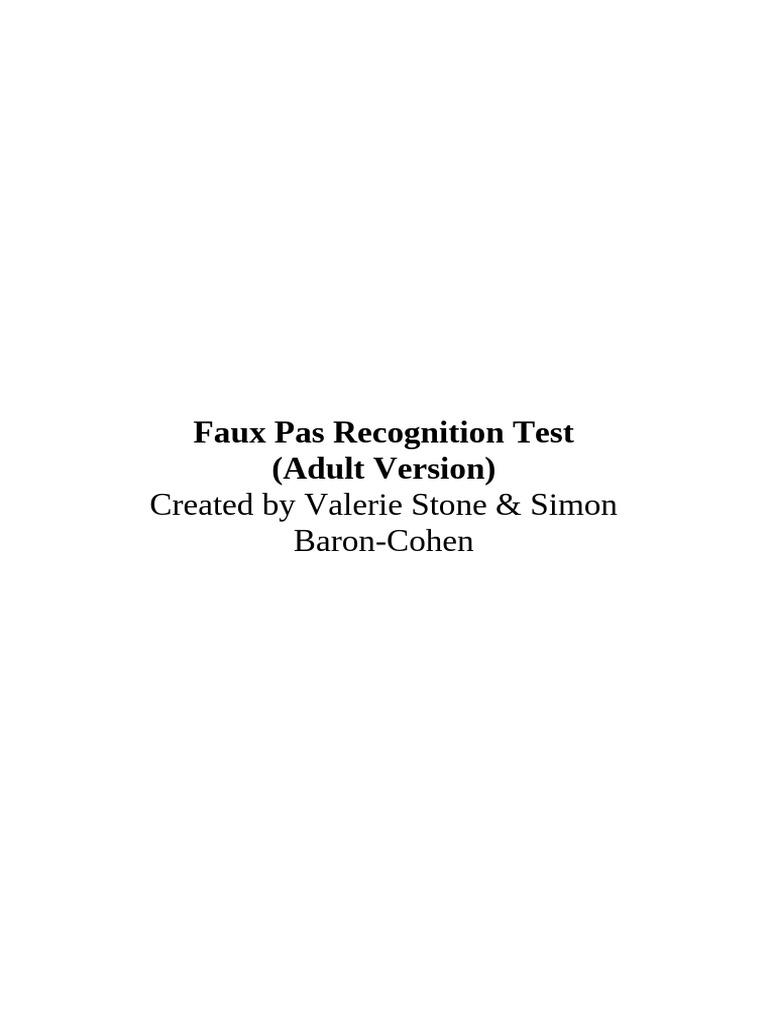 Faux Pas | PDF