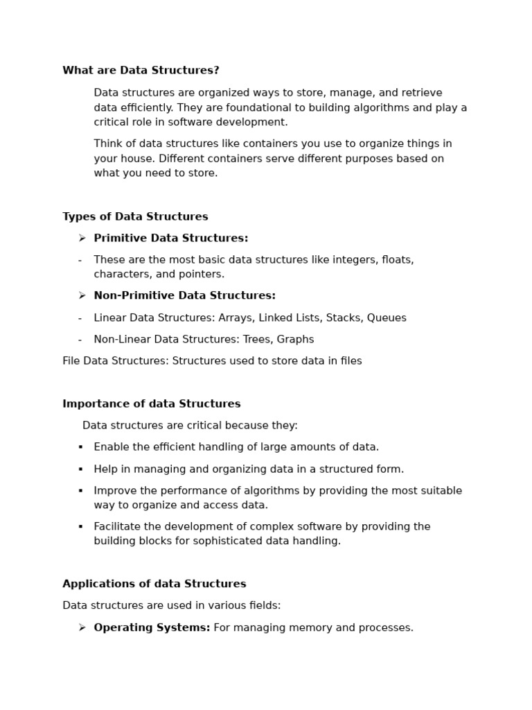 Data Structures and Algorithm Notes | PDF