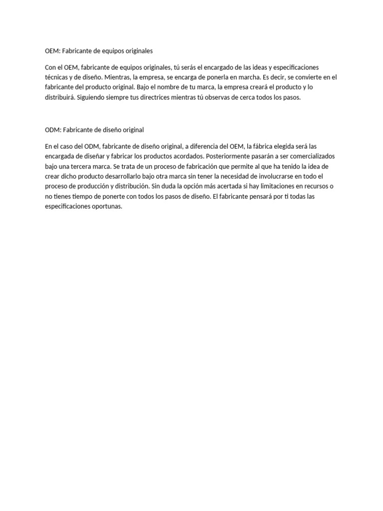 OEM y ODM X | PDF
