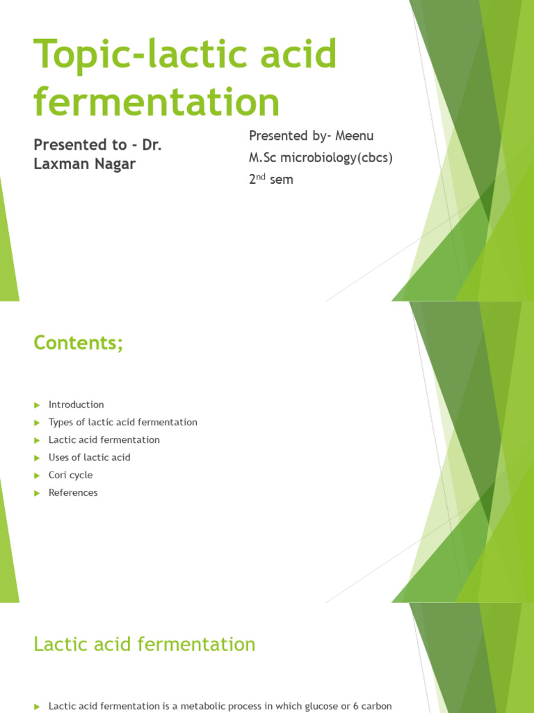 Meenu Lactic Acid Fermentation | PDF | Lactic Acid | Cooking, Food & Wine