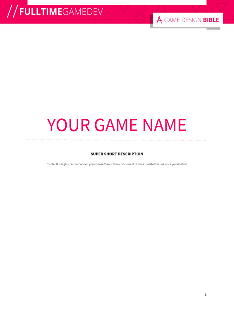 Game Design Bible | PDF