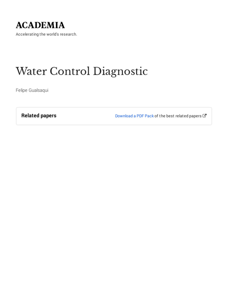 Water Control Diagnostic Plots - Chan-With-Cover-Page-V2 | PDF