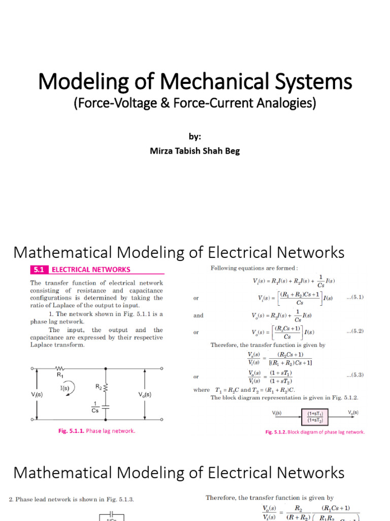 Unit 1 - Mathematical Modeling of Mechanical Systems | PDF