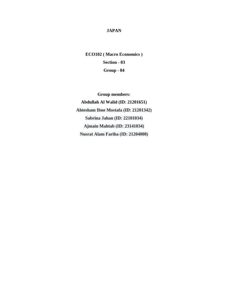 Eco102 Section-03 Group-04 | PDF