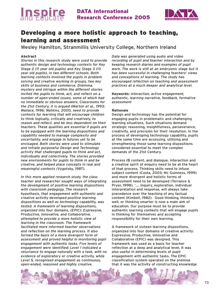 Developing A More Holistic Approach To Teaching, Learning, and ...