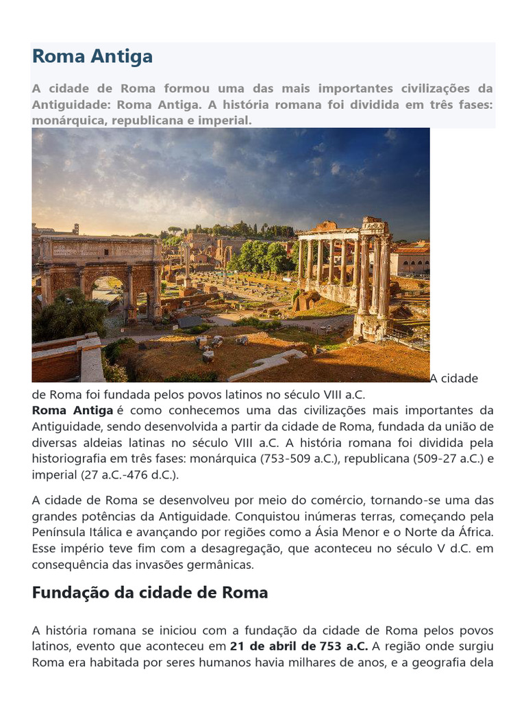 Roma Antiga Completo | PDF