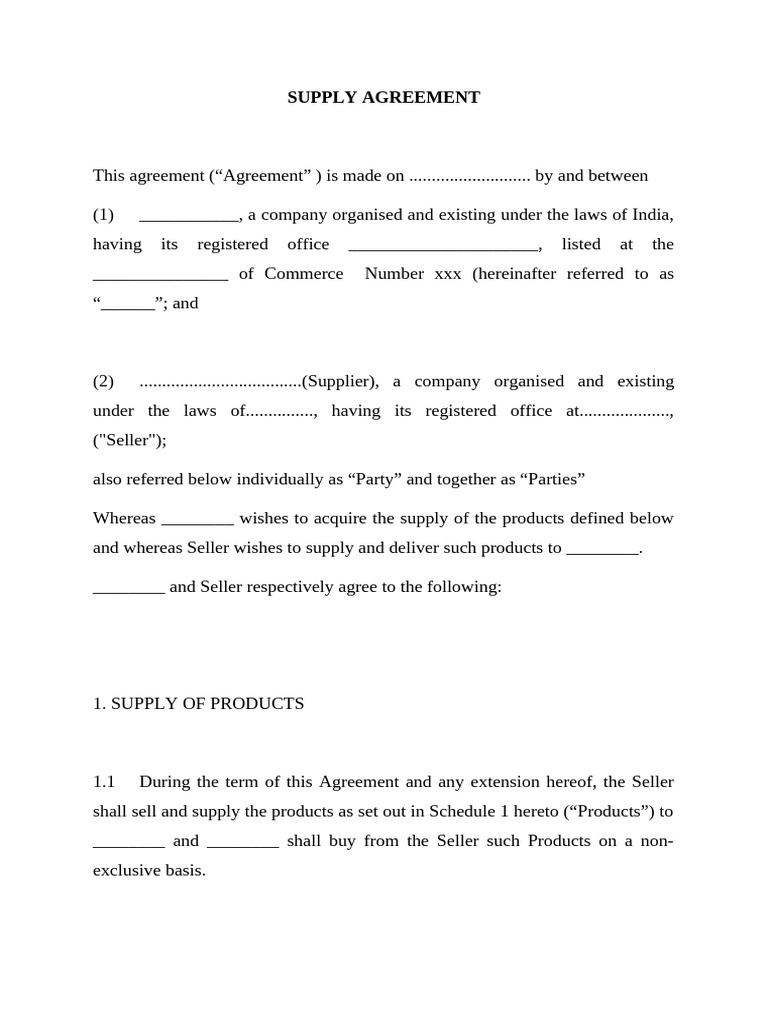 Supply Agreement | PDF | Breach Of Contract | Bankruptcy