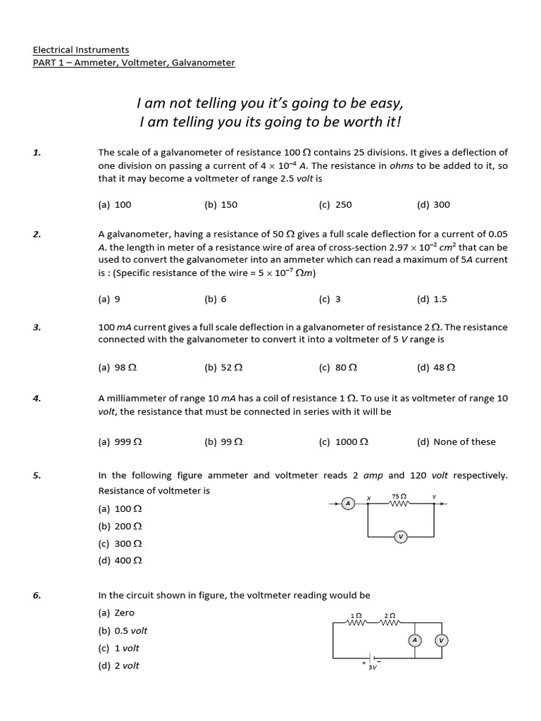 Assignment Galvano Meter Ammeter Sums | PDF